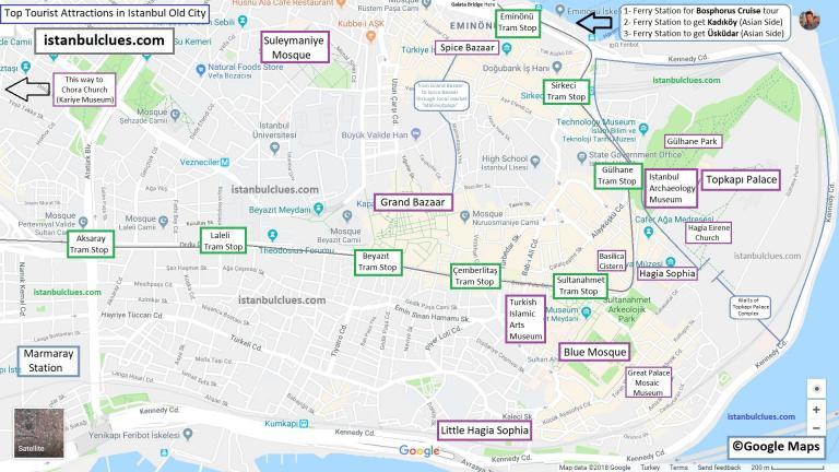 Istanbul Tourist Attractions Map PDF (Updated → 2025)