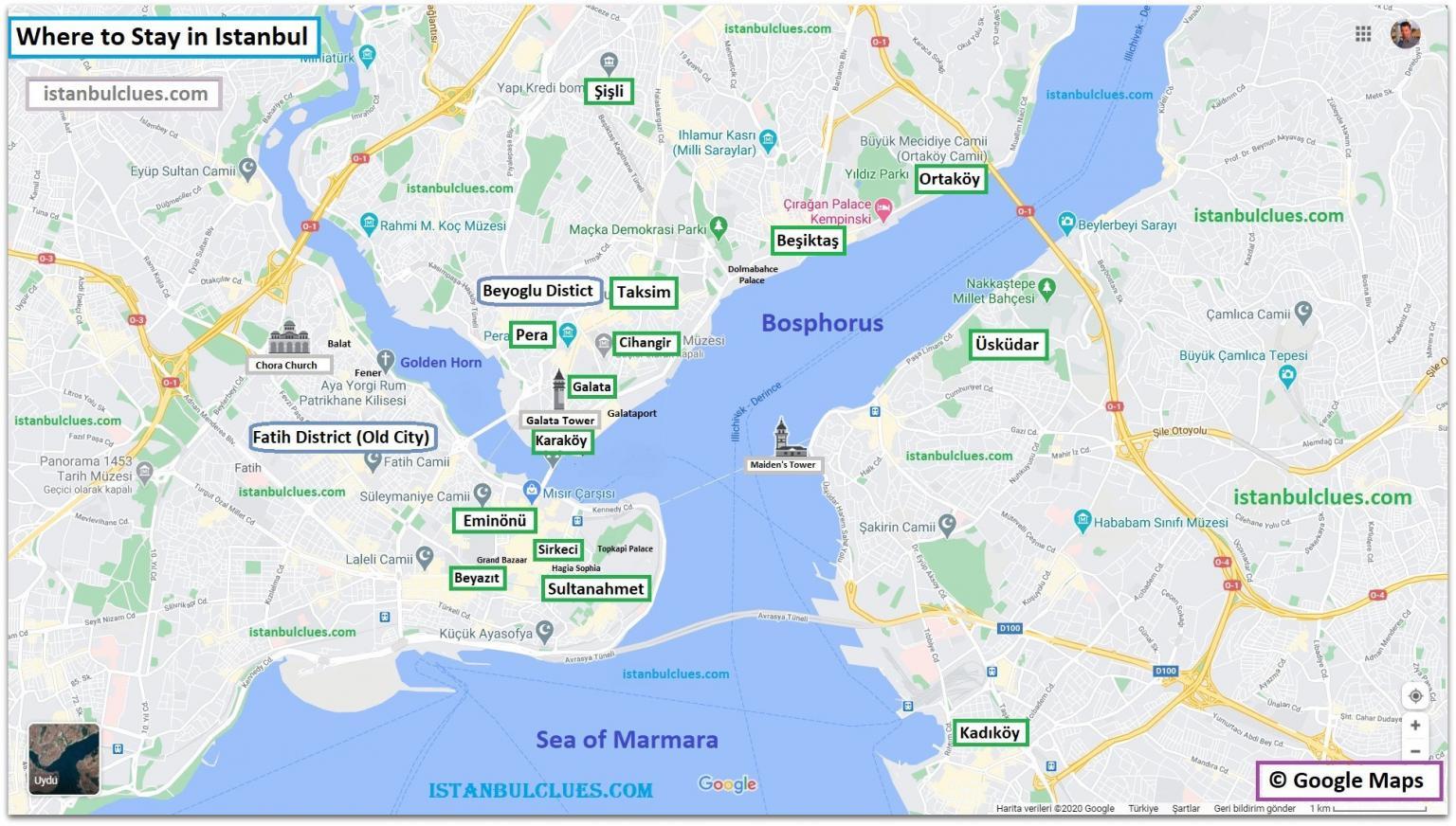 Istanbul Tourist Attractions Map – Free PDF (2025 Update)