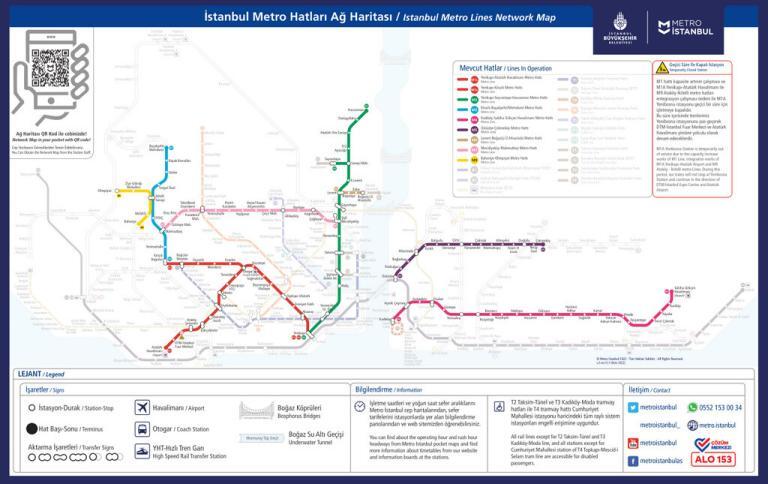 Istanbul METRO & TRAM Map PDF (Updated → 2024)